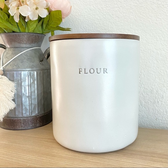 Hearth & Hand | Kitchen | Hearth Hand Magnolia Flour Canister Wwood Lid ...